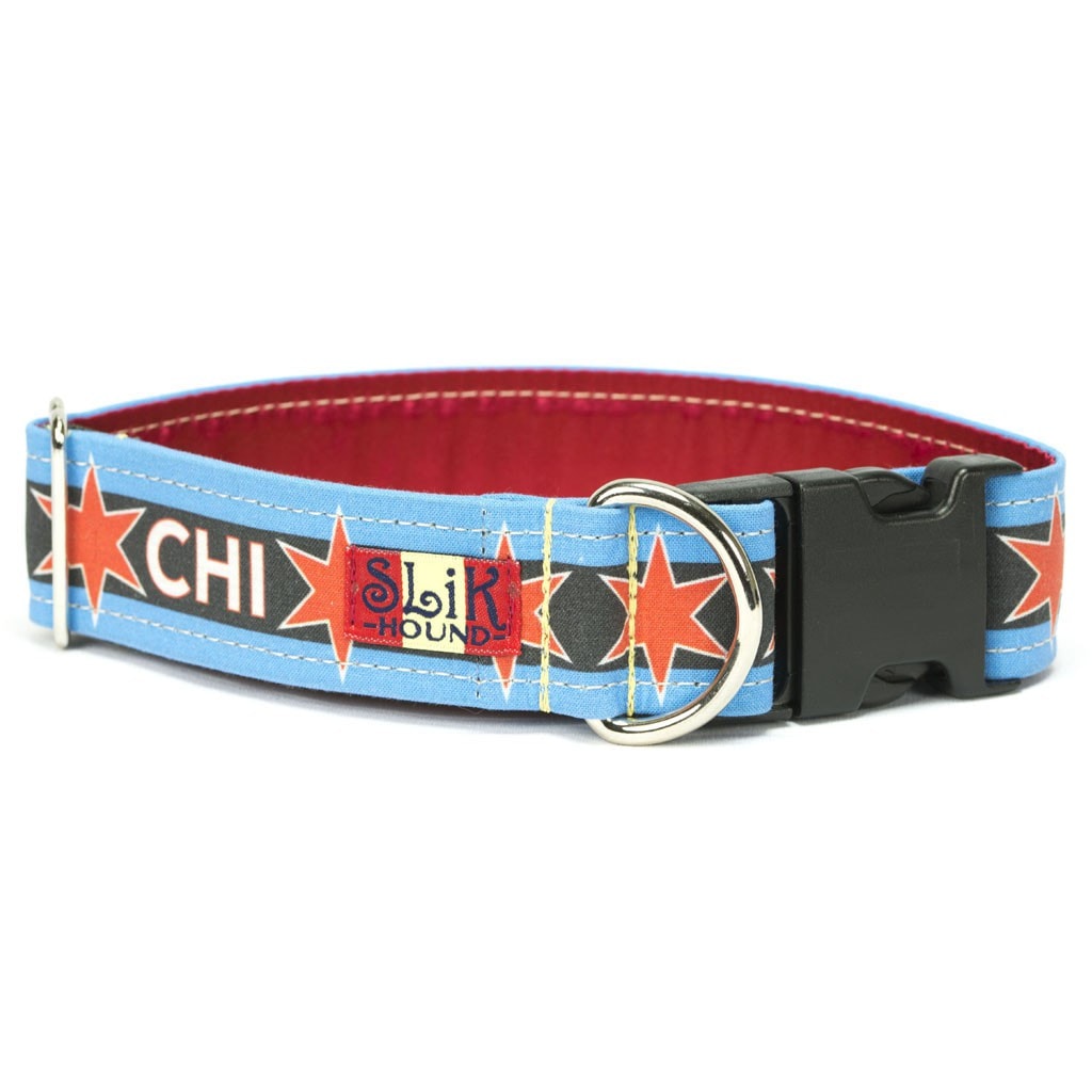 Chicago Flag Customized Dog Collar