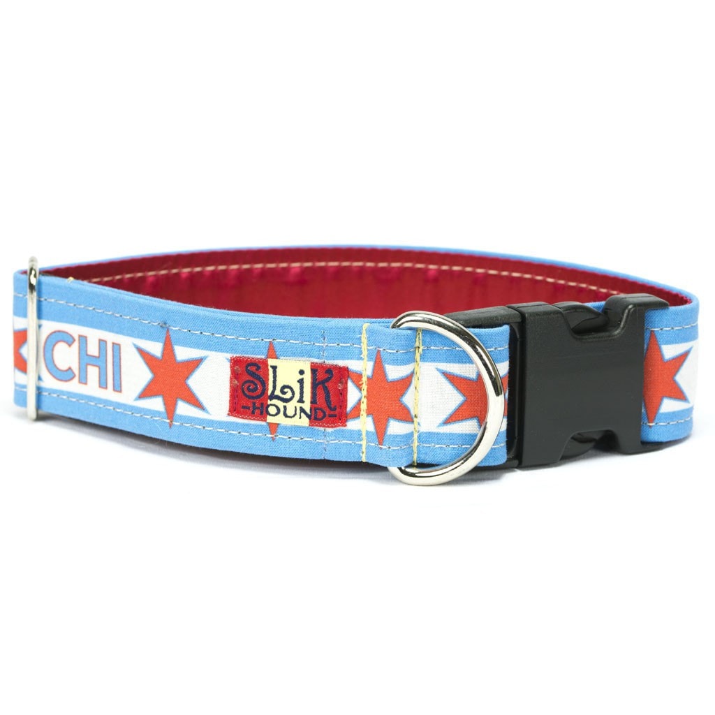 Chicago Flag Customized Dog Collar